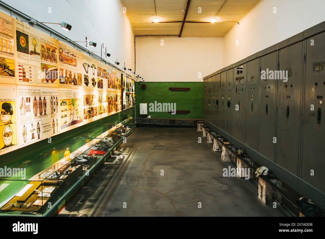 Historic artifacts on display at the Plokštinė underground missile base ...