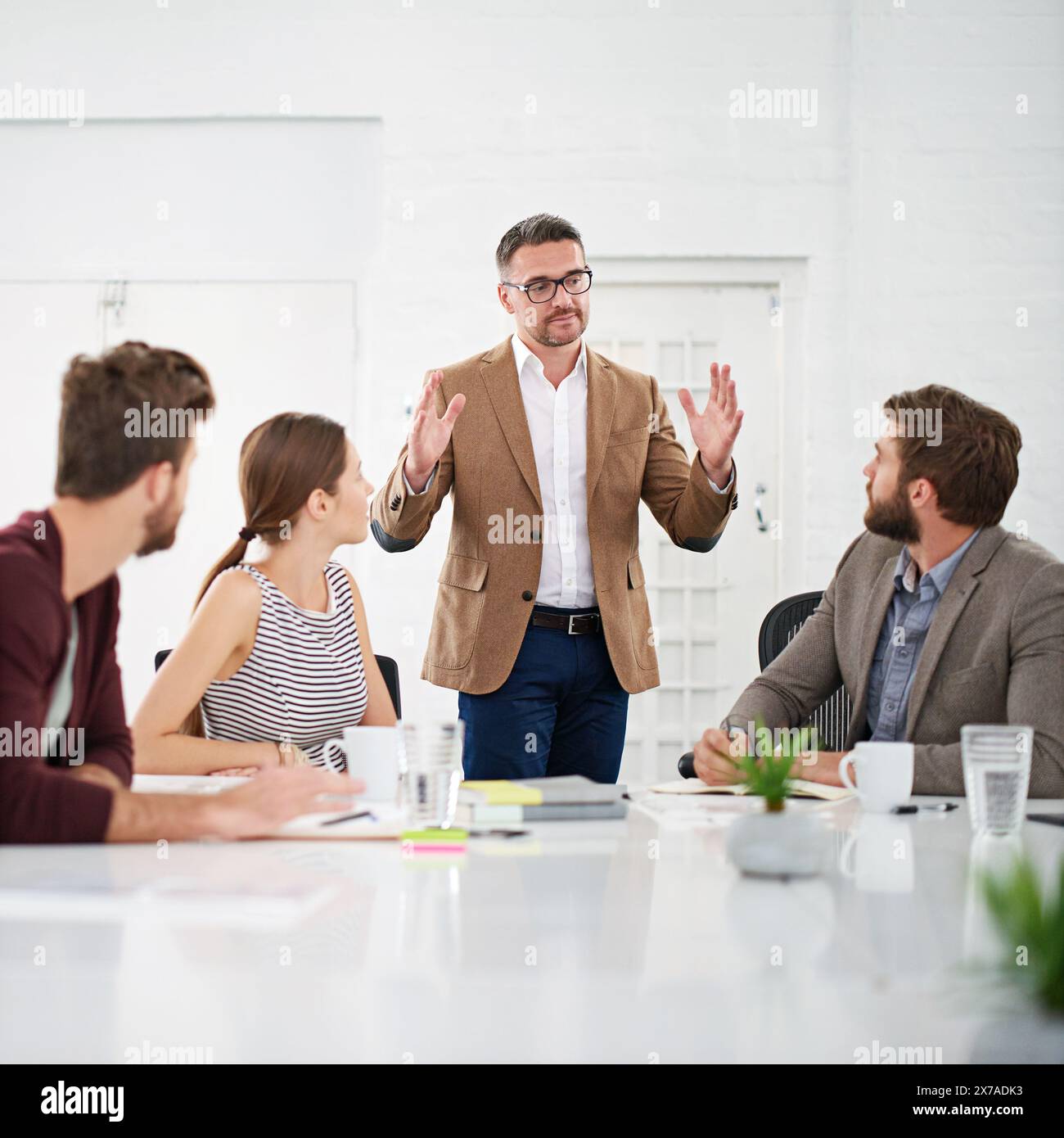 Business people, conversation and meeting in office for strategy for ...