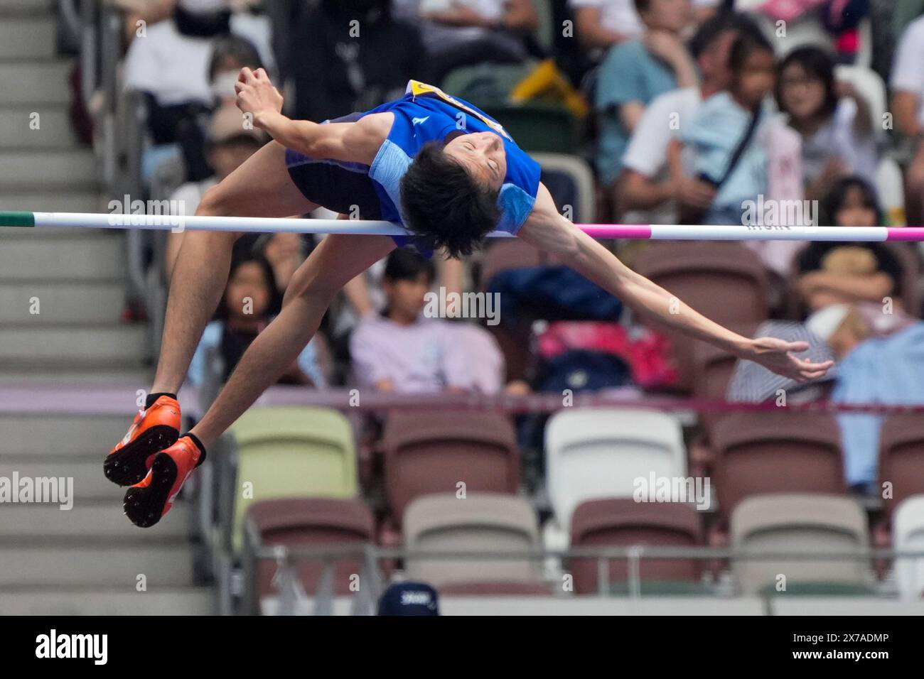 Ryoichi Akamatsu of Japan competes in the men's high jump final at ...