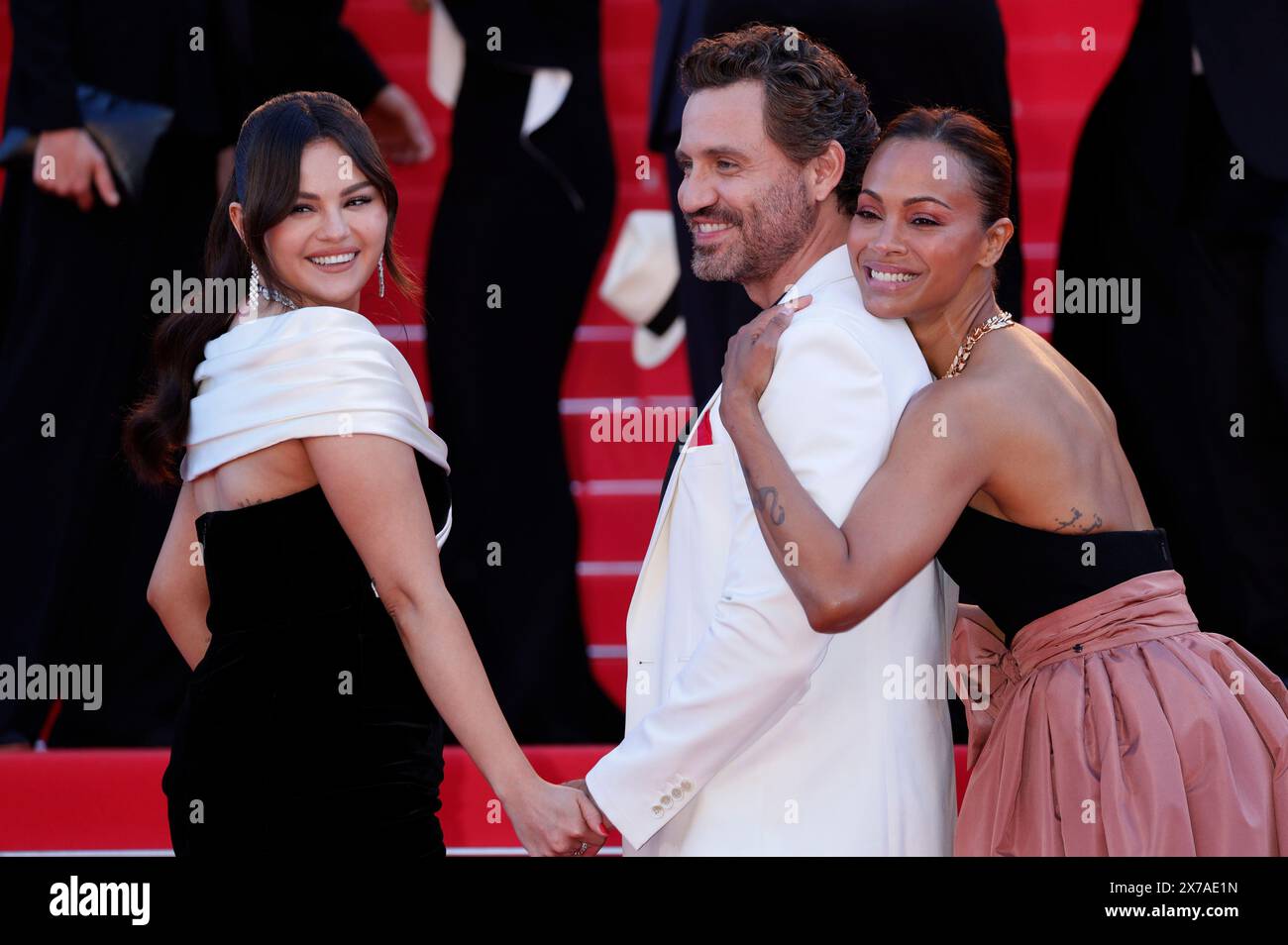 Selena Gomez, Edgar Ramirez und Zoe Saldana bei der Premiere des ...