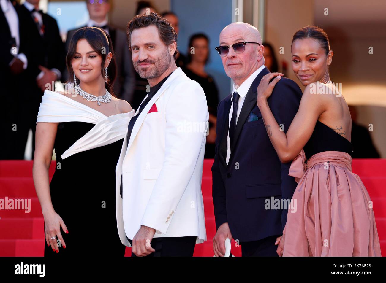 Selena Gomez, Edgar Ramirez, Zoe Saldana und Jacques Audiard bei der Premiere des Kinofilms ...