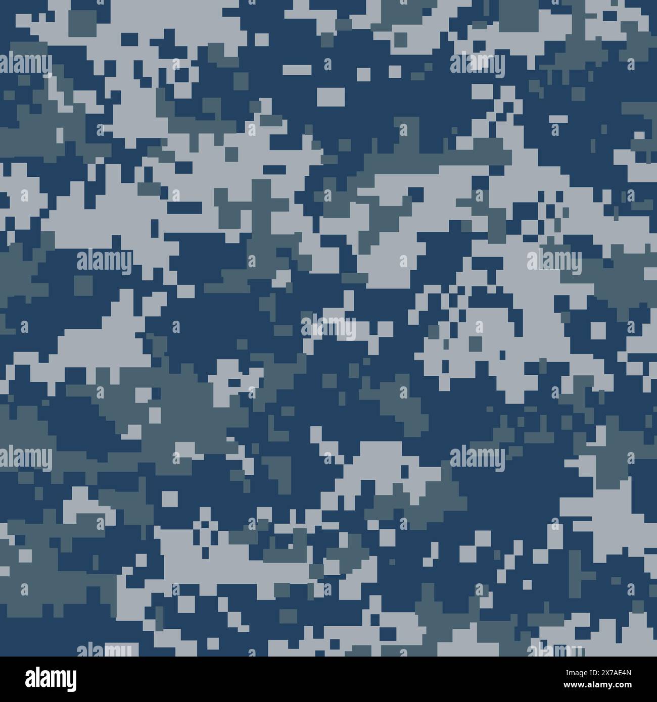 Pixelated blue camouflage background. Seamless Tileable Pattern. Vector ...