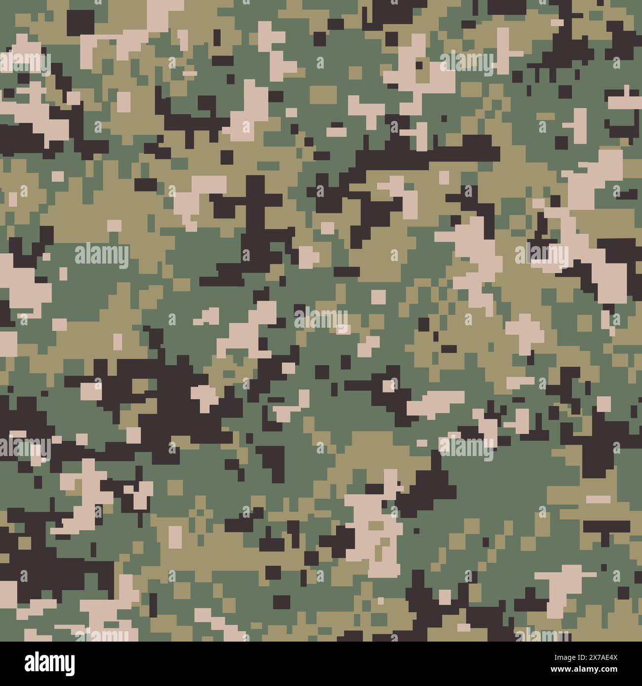 Pixelated mimetic camouflage background. Seamless Tileable Pattern ...