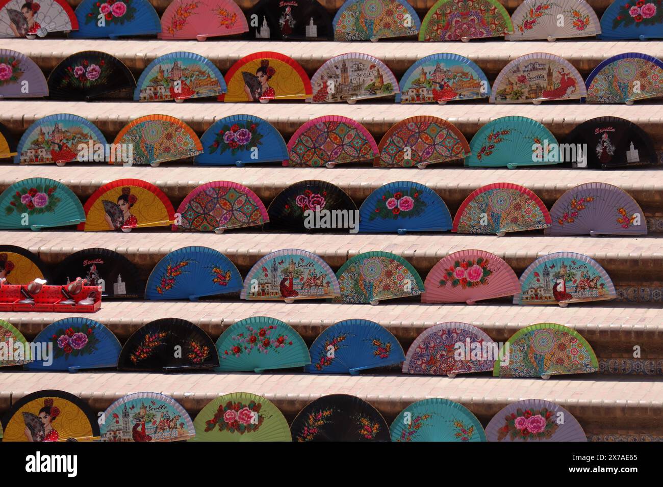 Abanicos, variety of different Spanish hand fans, on display for sale ...