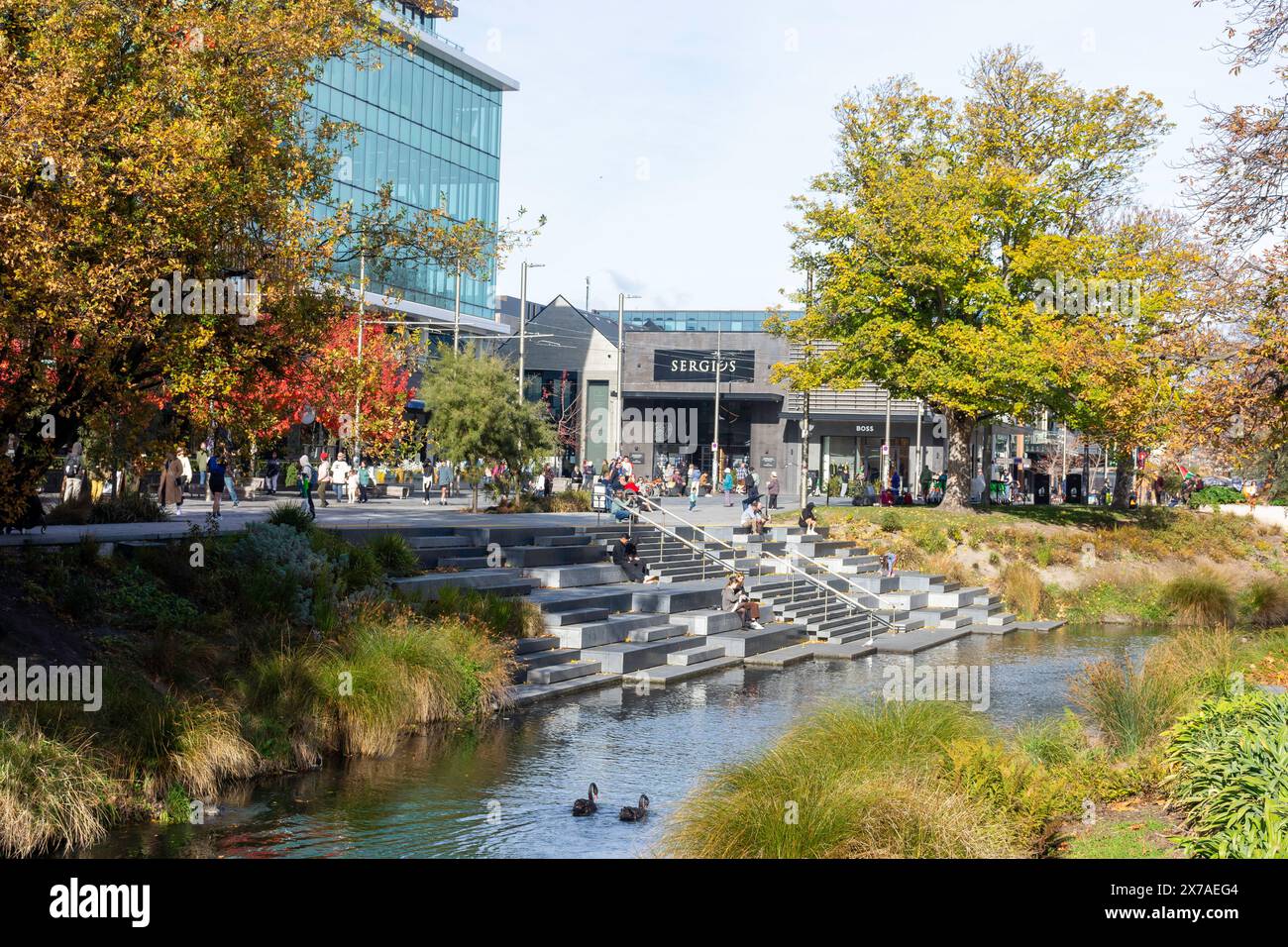 Steps by River Avon, Oxford Terrace, Christchurch Central, Christchurch ...