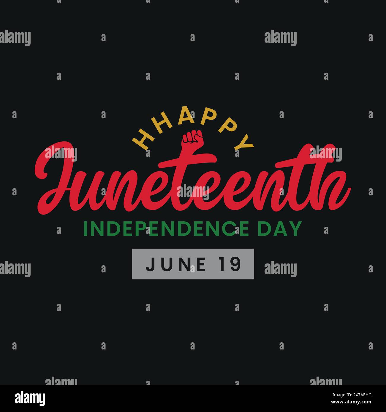 Happy Juneteenth typography template design for celebrate Freedom day ...