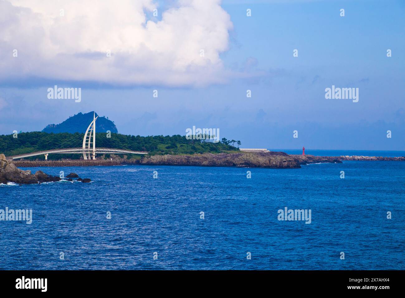 Saeseom Island and Saeyeongyo Bridge in Jeju island, South Korea Stock ...