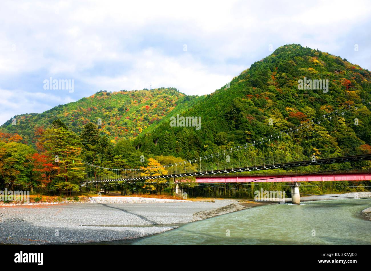 The scenery of Oi river near Nagashima dam in Shizuoka prefecture ...
