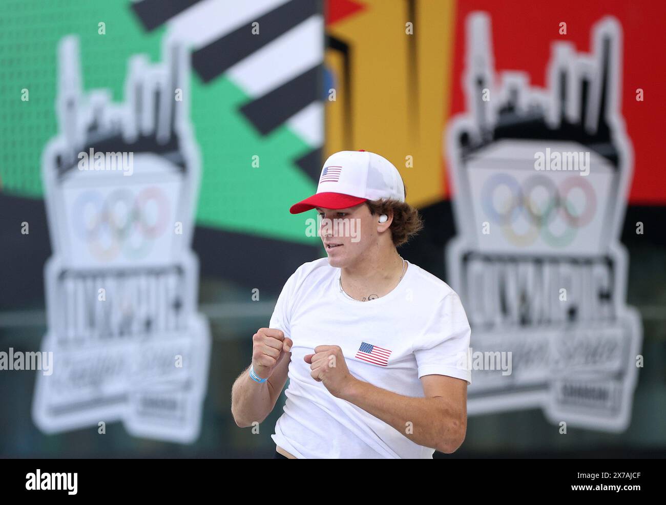 Shanghai. 19th May, 2024. Jagger Eaton of the United States reacts ...