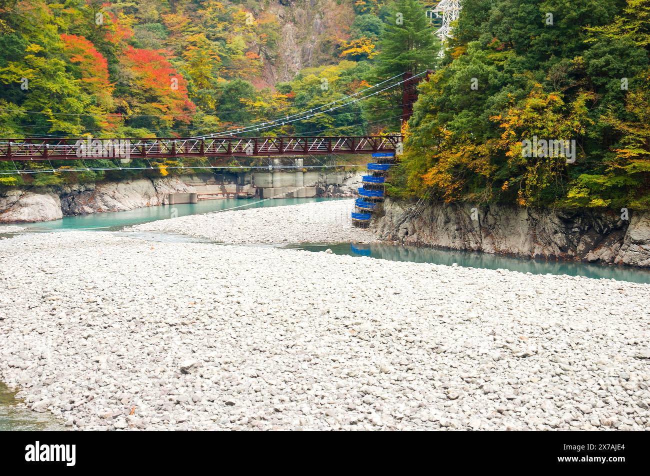 The scenery of Oi river near Nagashima dam in Shizuoka prefecture ...