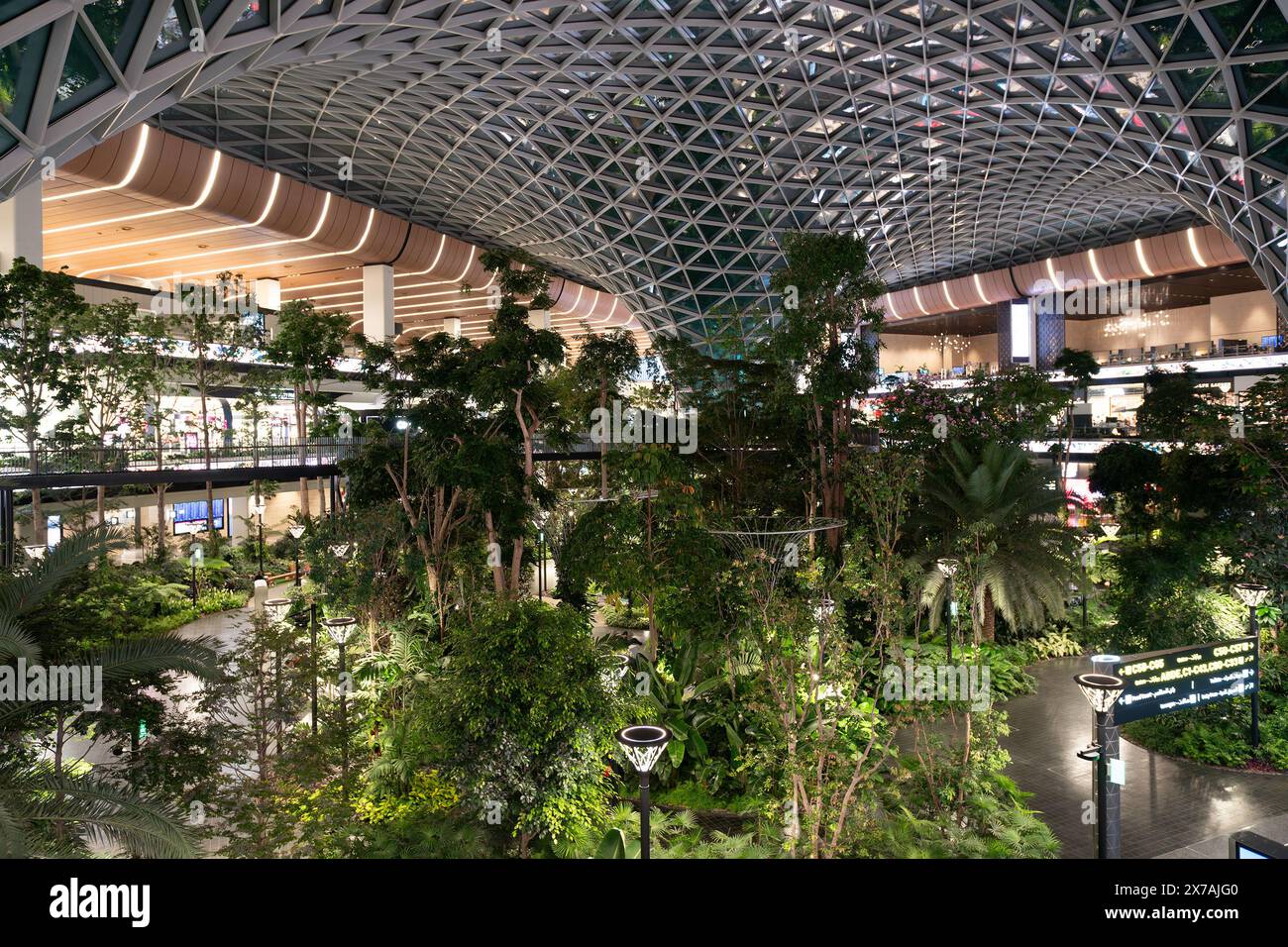DOHA, QATAR - OCTOBER 13, 2023: indoor tropical garden, known as The Orchard in Doha’s Hamad ...
