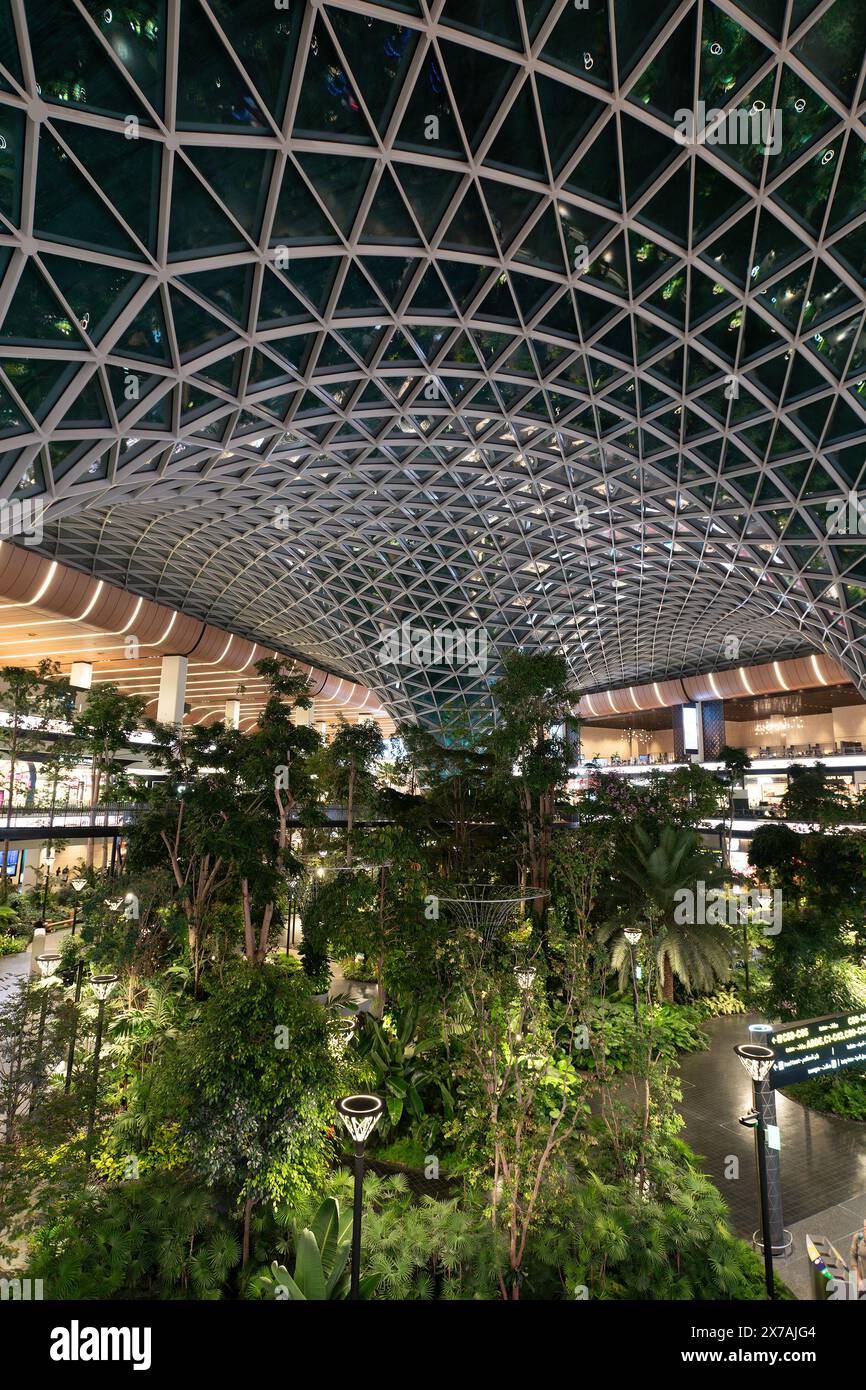 DOHA, QATAR - OCTOBER 13, 2023: indoor tropical garden, known as The Orchard in Doha’s Hamad ...