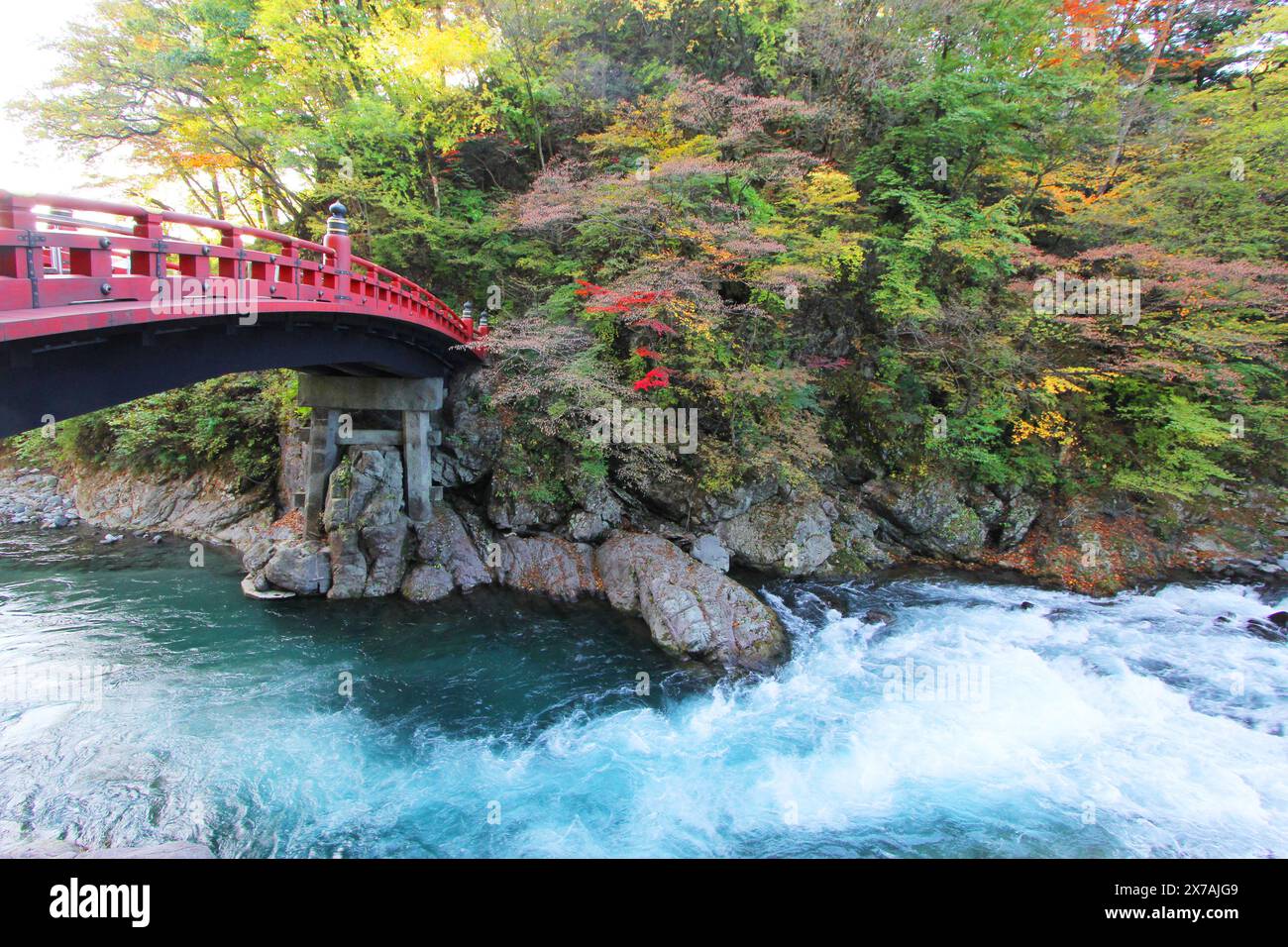 Shinkyo Bridge during autumn in Nikko town, Tochigi prefecture, Kanto ...