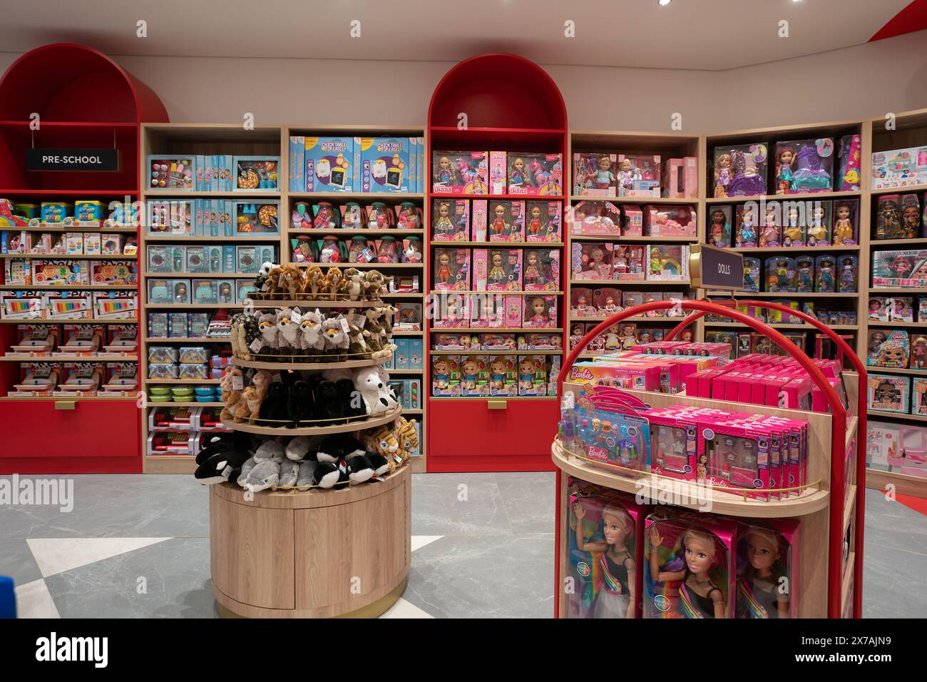 DOHA, QATAR - OCTOBER 13, 2023: toys for sale inside Hamleys store in Hamad International ...
