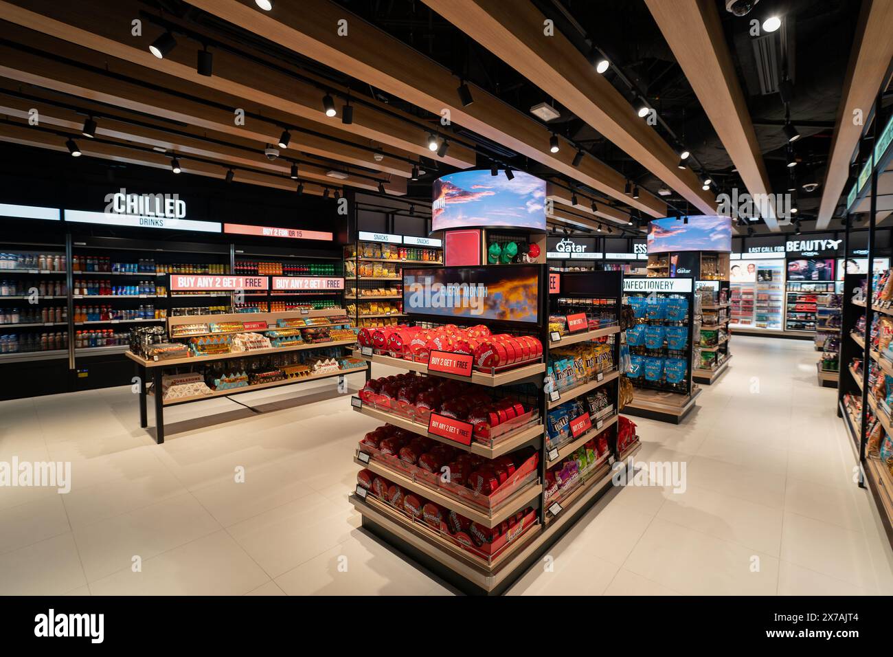 DOHA, QATAR - OCTOBER 13, 2023: goods for sale at Hamad International ...