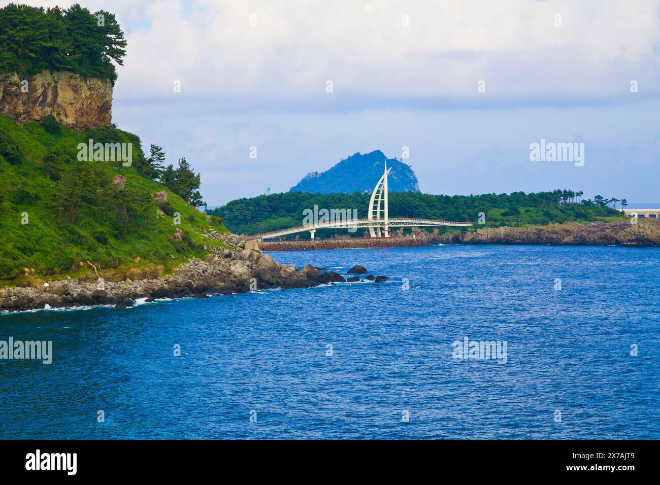 Saeseom Island and Saeyeongyo Bridge in Jeju island, South Korea Stock ...