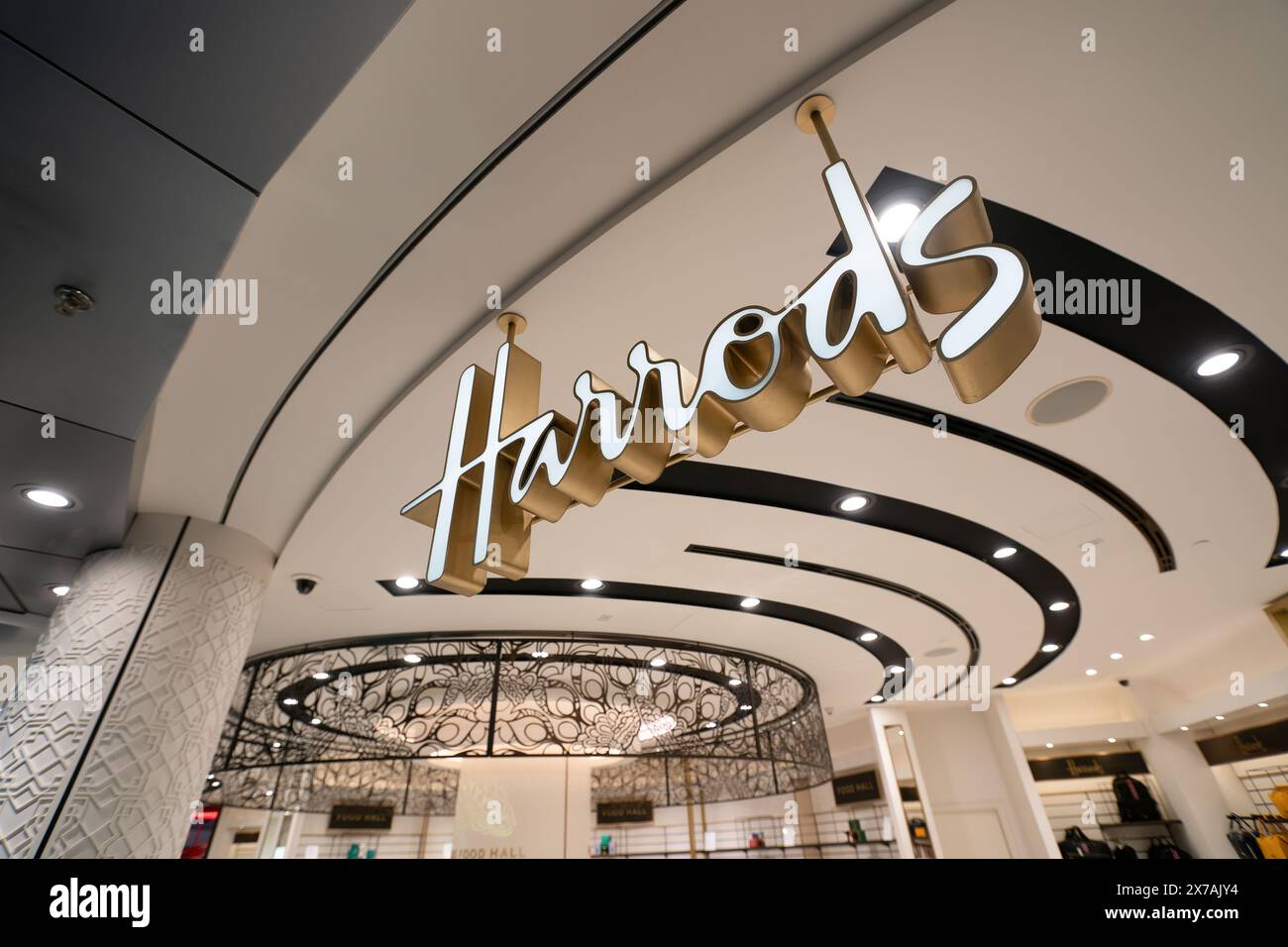 DOHA, QATAR - OCTOBER 13, 2023: Harrods store in Hamad International ...