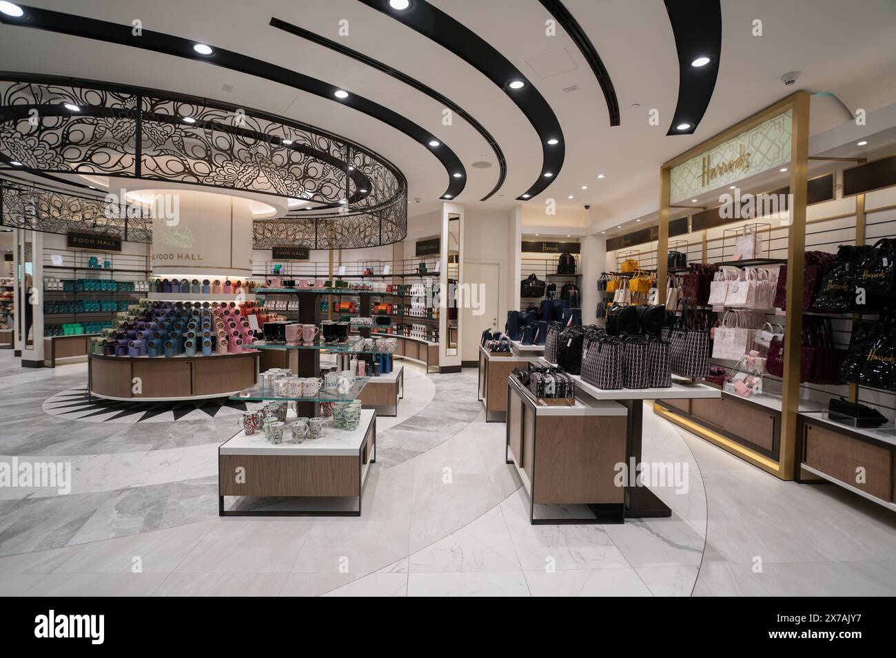 DOHA, QATAR - OCTOBER 13, 2023: Harrods store in Hamad International ...