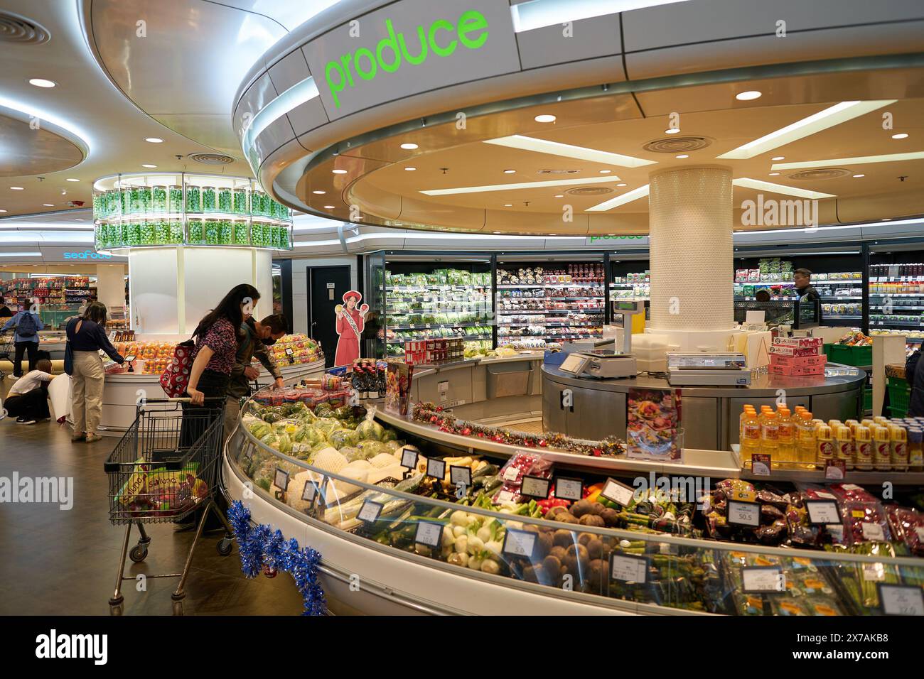 HONG KONG, CHINA - DECEMBER 05, 2023: produce on display at 3hree Sixty ...