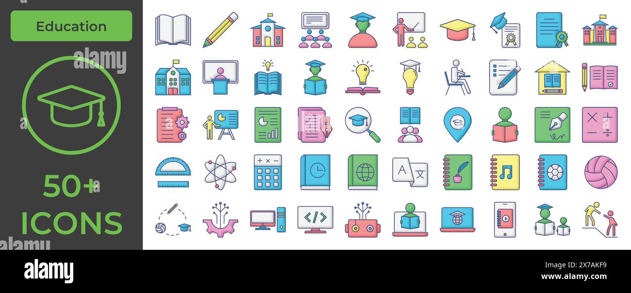 Comprehensive Education Icon Pack: Perfect for Schools, Universities ...