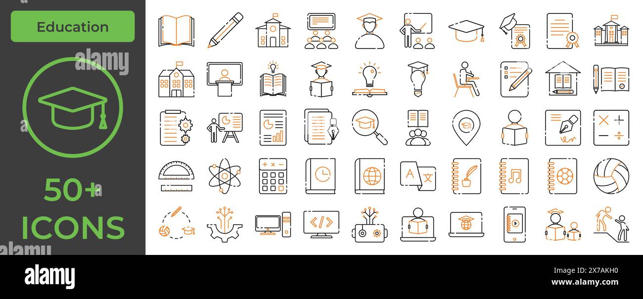 Comprehensive Education Icon Pack: Perfect for Schools, Universities ...