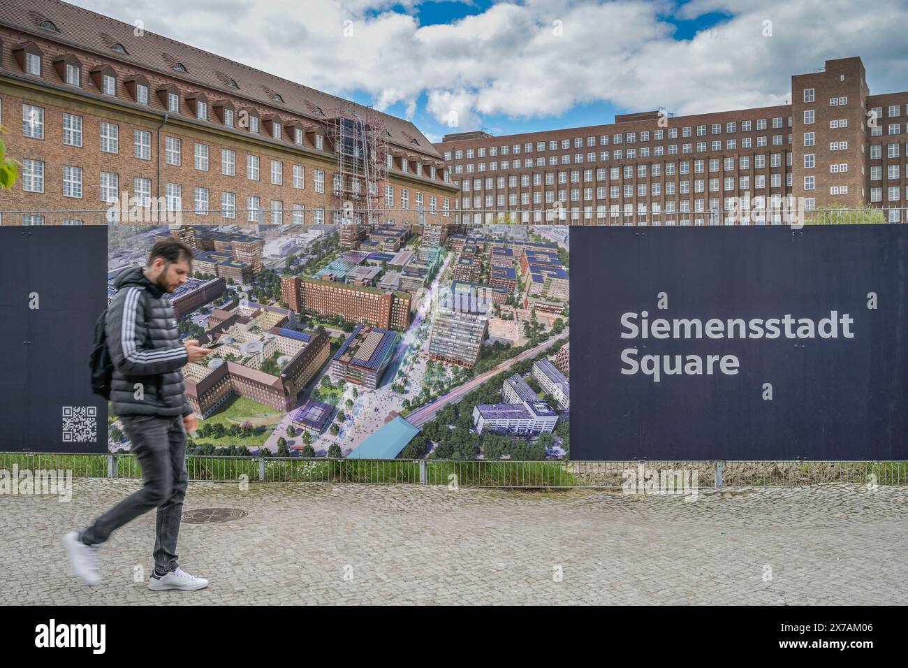 Siemens AG, Plakat an der Baustelle zum Siemens-Square, Rohrdamm ...