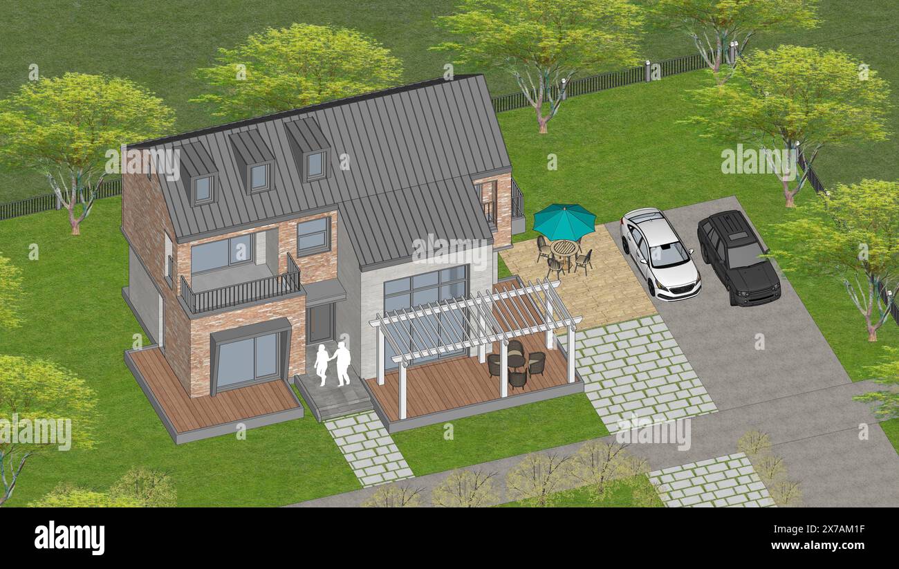 3d house model hi-res stock photography and images - Alamy