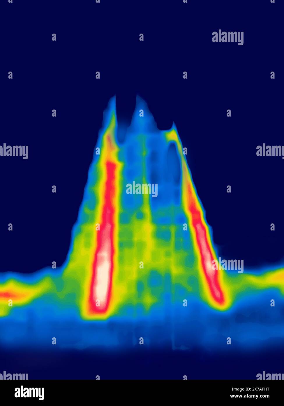 The Alien Space Tower. Image from thermal imager device Stock Photo - Alamy