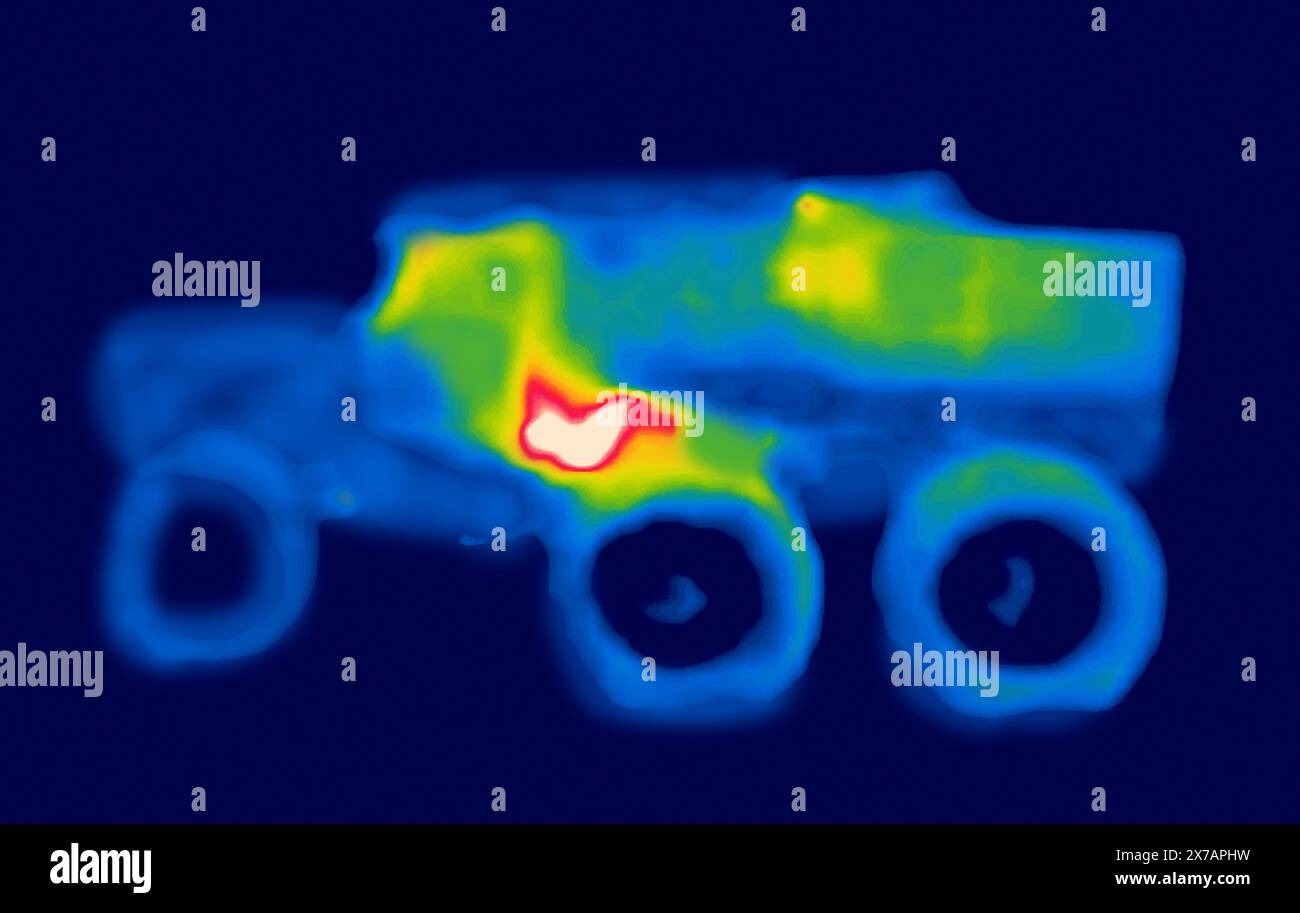 Off-road vehicle. Image from thermal imager device Stock Photo - Alamy