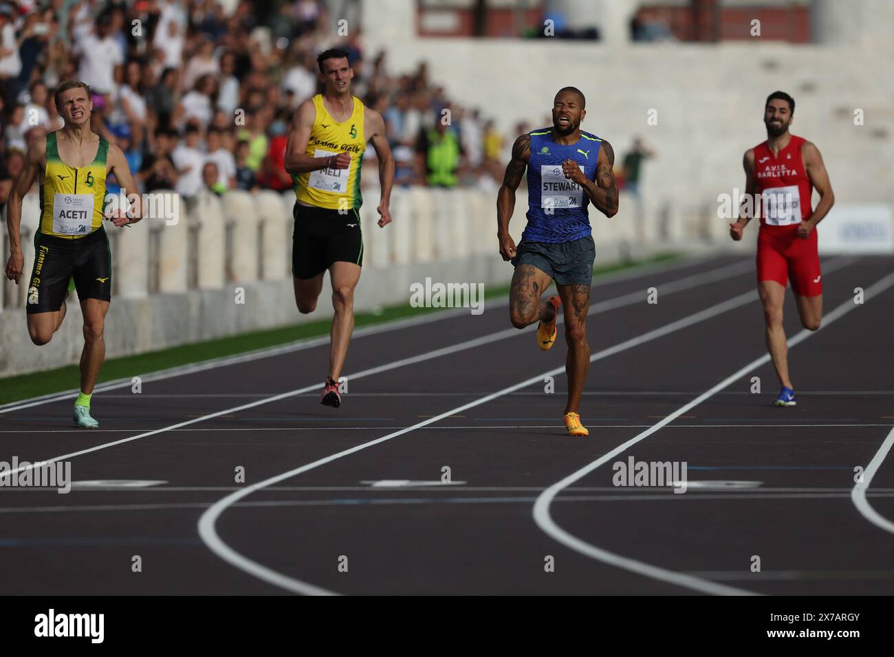 Rome, Italy 18.05.2024: Trevor Stewart (usa) 400 meters athletics race ...