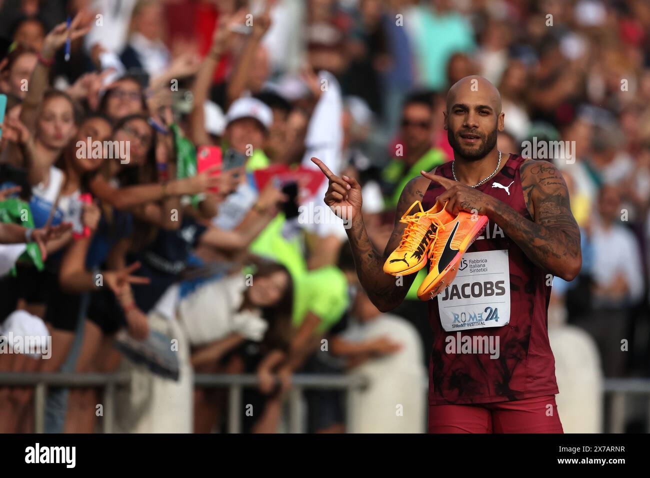 Rome, Italy 18.05.2024: Tokyo 2020 gold Olympic medalist Marcell Jacobs ...