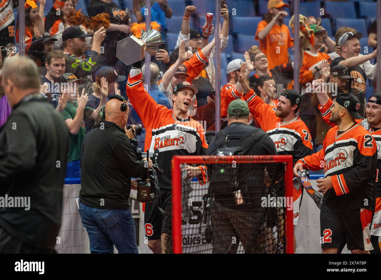 May 18th, 2024: Buffalo Bandits defenseman Paul Dawson (2) celebrates ...