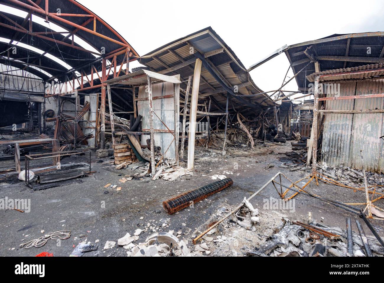 Aftermath of rioting at Magenta climbing wall in Noumea, New Caledonia ...