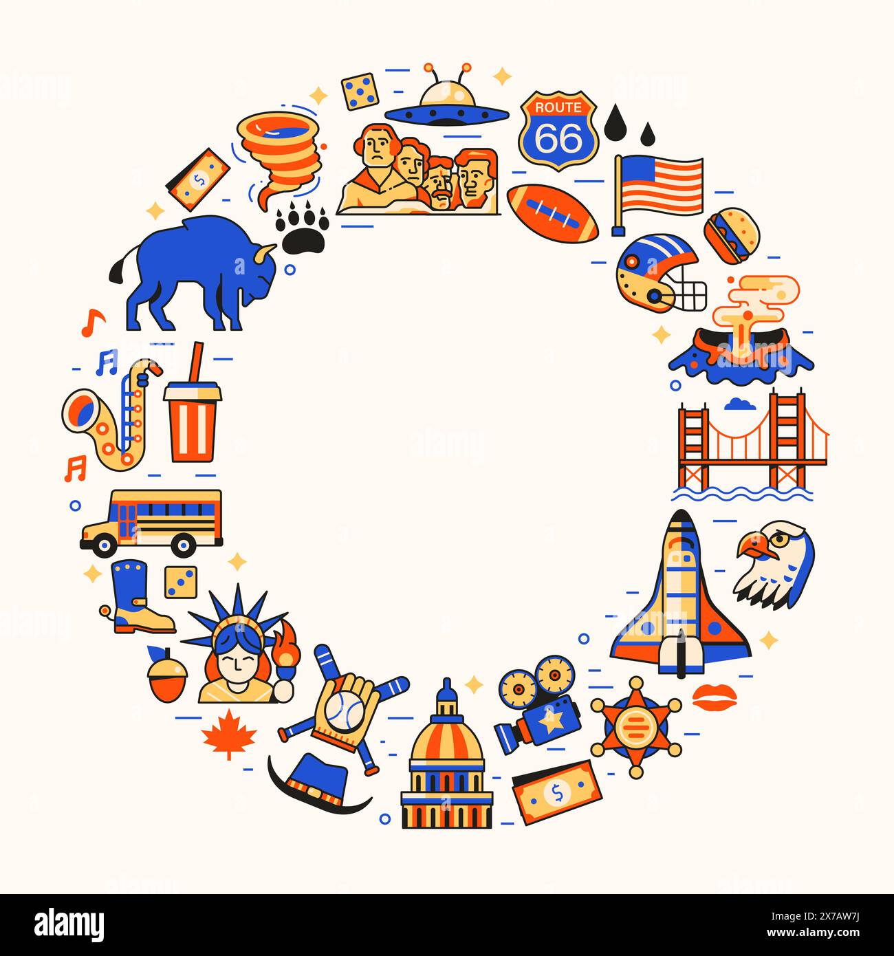 Travel USA Border Frame with America Icons Stock Vector Image & Art - Alamy