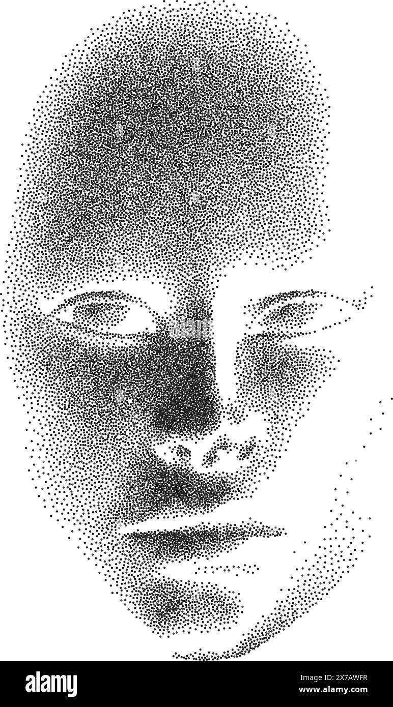 3d stipple face for concept design. Ai artificial intelligence abstract ...