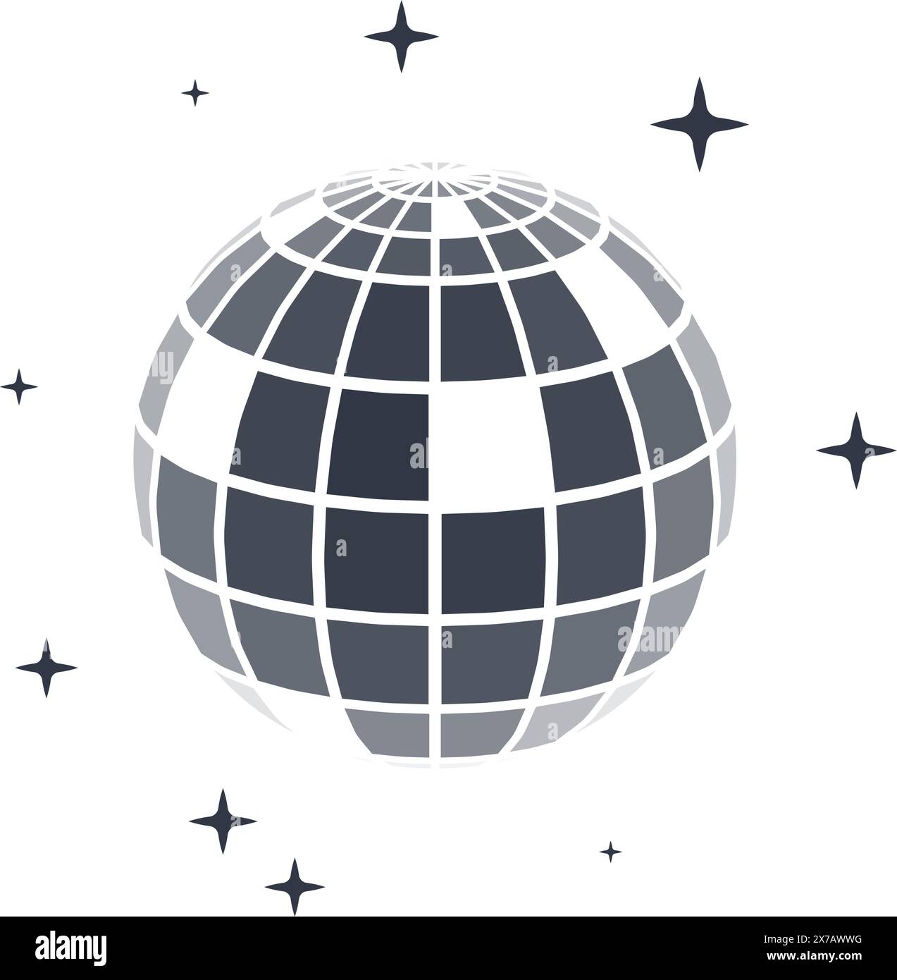 Disco ball vector in 3d style isolated on white background. Vector 3d ...