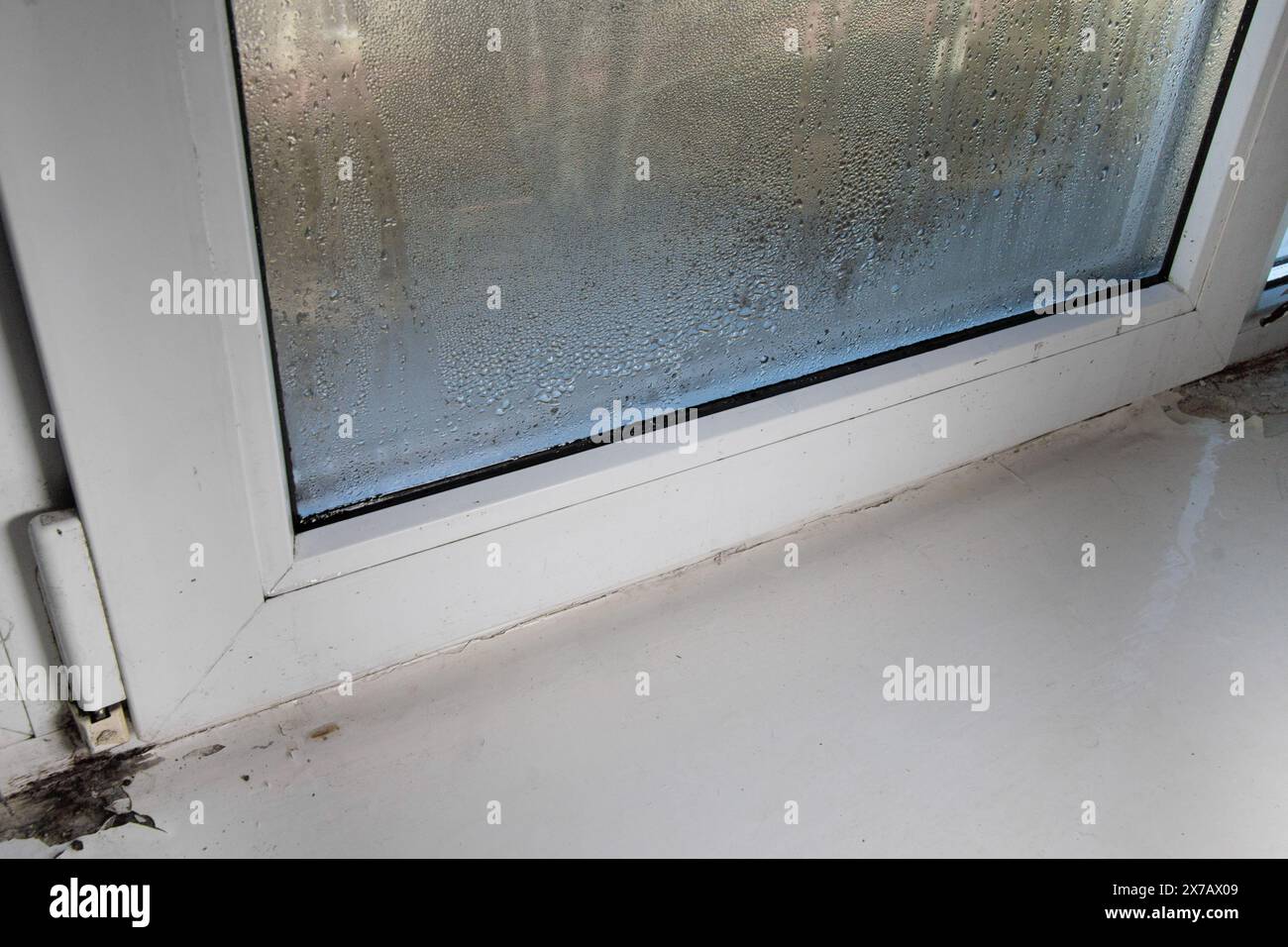 wet window glass due to high humidity. condensate Stock Photo - Alamy