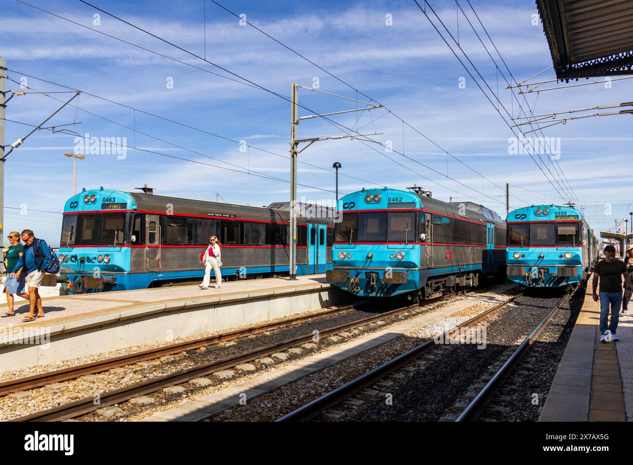 Linha do Algarve, train station, trainline, Faro, Algarve, Portugal ...