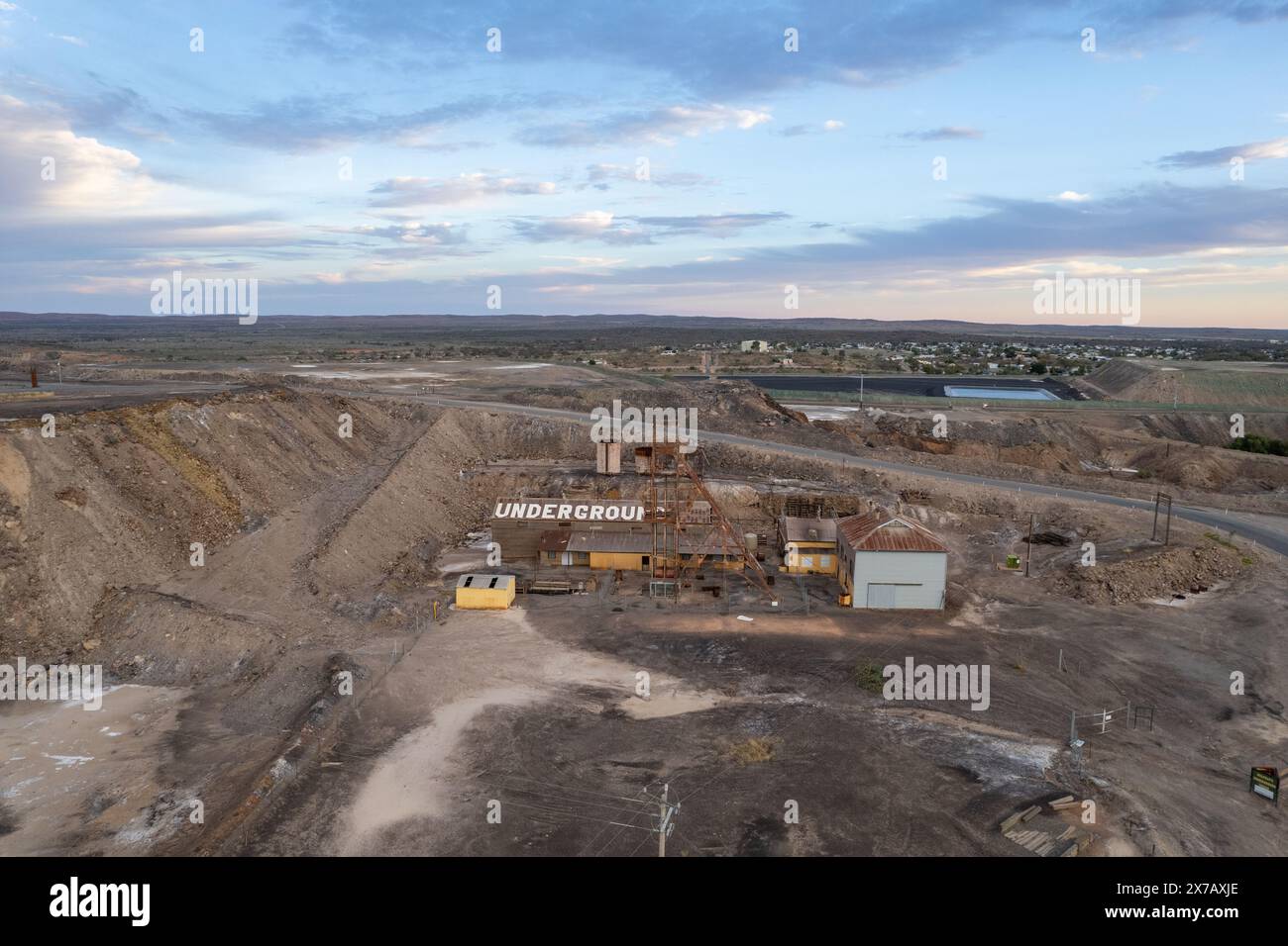 Disused abandoned mine shaft and buildings at Broken Hill's Line of ...