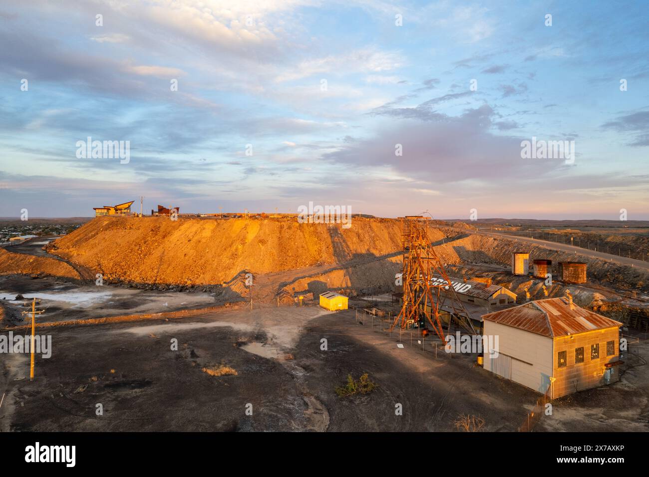 Disused abandoned mine shaft and buildings at Broken Hill's Line of ...