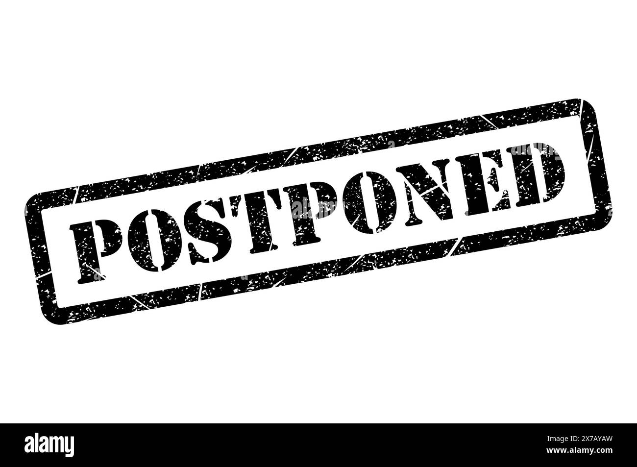 Postponed stamp symbol, label sticker sign button, text banner vector illustration Stock Vector ...