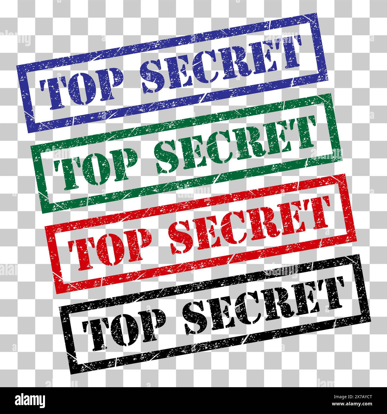 Set of Top secret stamp symbol, label sticker sign button, text banner ...