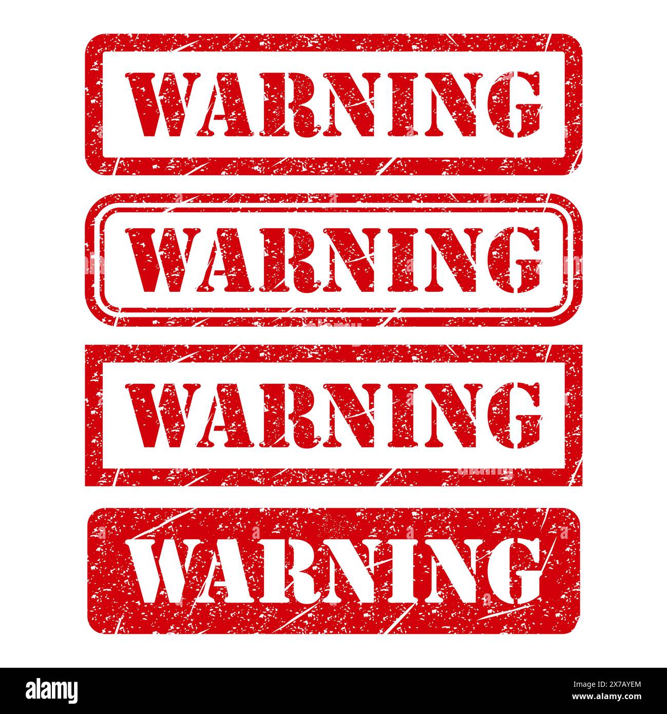 Set of Warning stamp symbol, label sticker sign button, text banner ...