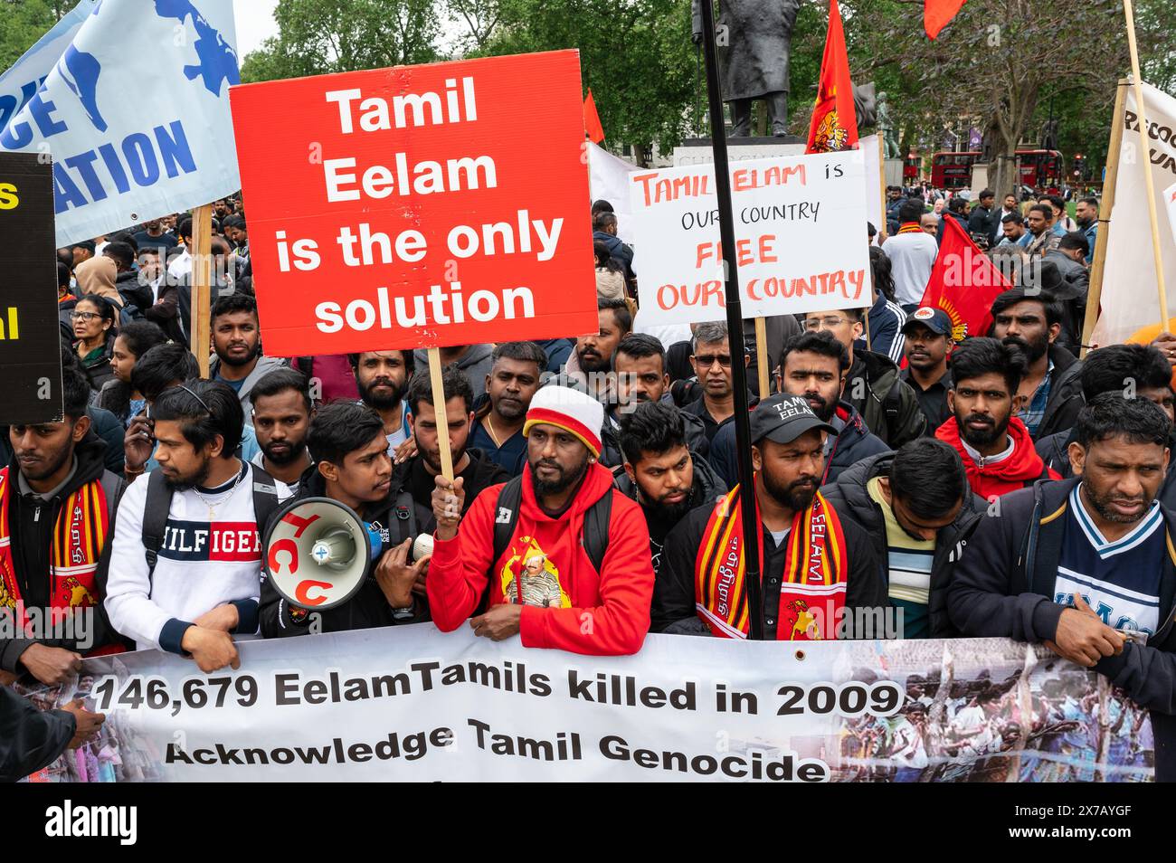 London, UK. 18 May 2024. Hundreds of British Tamils gathered in ...