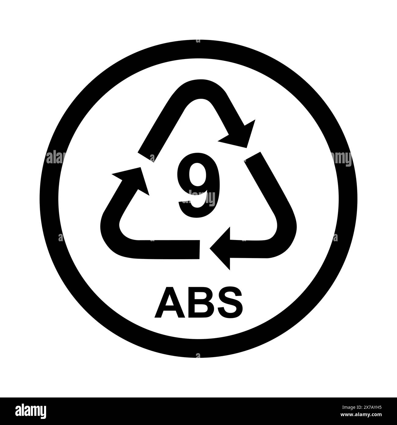 Plastic symbol, ecology recycling sign isolated on white background ...