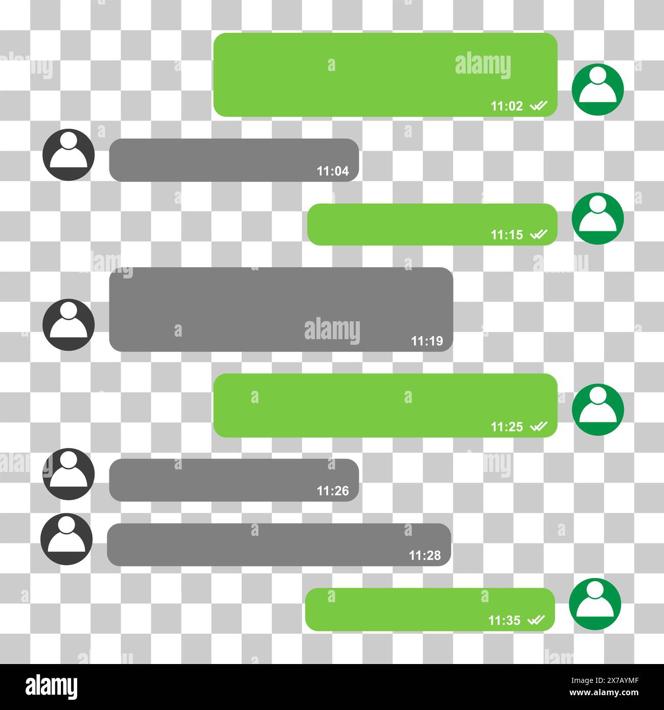 Short bubble message, chat speech conversation, interface dialog vector ...