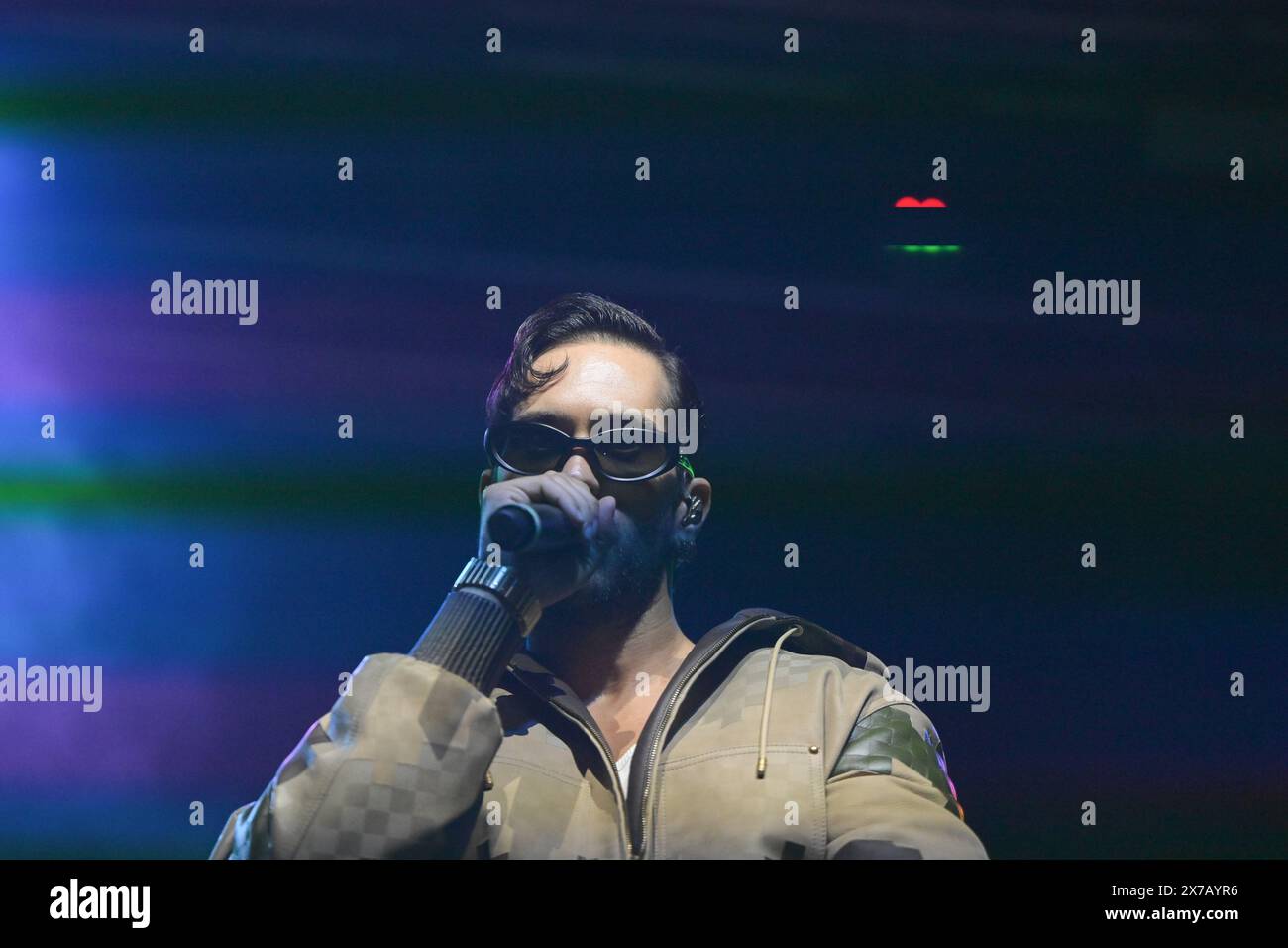 Milano, Italy. 18th May, 2024. Italian singer Mahmood is performing ...