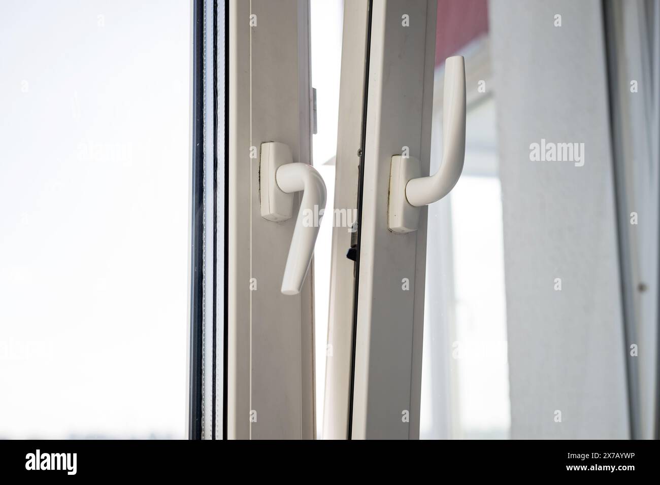 window open detail. PVC door frame view Stock Photo - Alamy