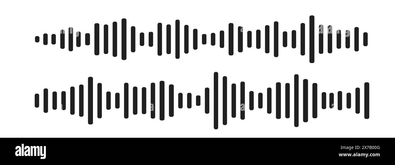 Sound wave decibel audio record simple voice message icon isolated on ...
