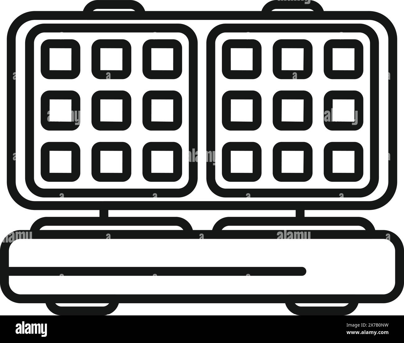 Vector illustration of a waffle maker in a simple line art style ...